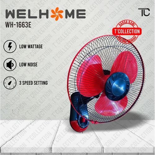 Jual WELHOME Wall Fan / Kipas Angin Dinding 16 inch WH-1663 - Kab ...