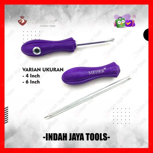 Jual MEIJER 3 WAY Obeng Bolak Balik 4 6 Inch - 3 Fungsi Screwdriver - 4 ...
