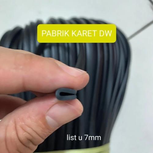 Jual Karet lis u jepit lebar 7 mm untuk plat panel / untuk helm 1-2 mm ...