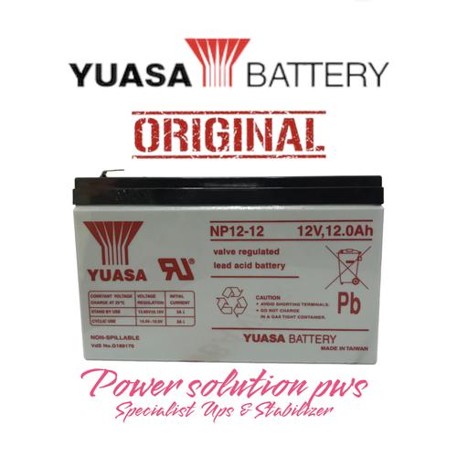 Jual Yuasa battery UPS NP12-12 12V 12volt 12Ah 12 ampere aki accu kering - PACKING TEBAL ...