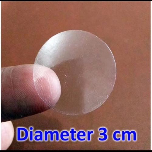 Jual 100pcs STIKER DIAMETER 3cm TRANSPARAN POLOS BULAT. Rambu k3 safety ...