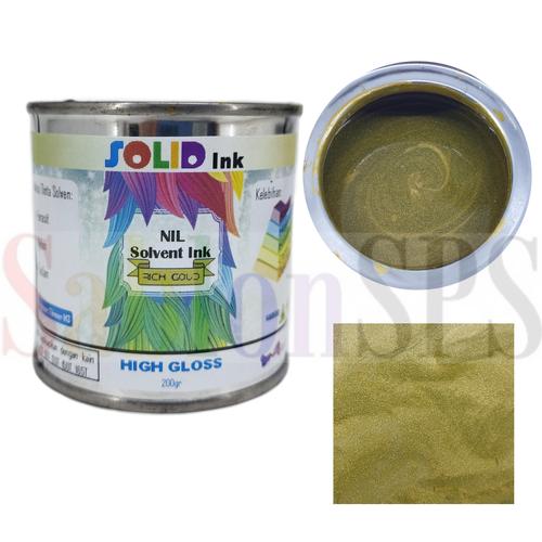 Jual TINTA SABLON NIL RICH GOLD GLITTER PARASIT / NILON / TASLAN 200GR ...