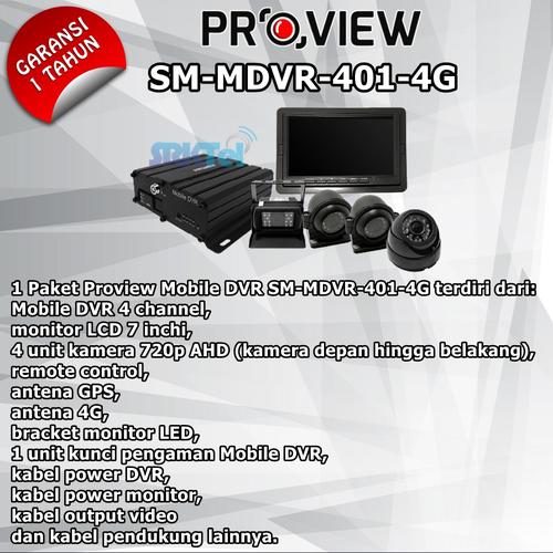 Jual Proview SM-MDVR-401-4G Paket CCTV Mobil 4 Kamera Mobile CCTV 4CH ...