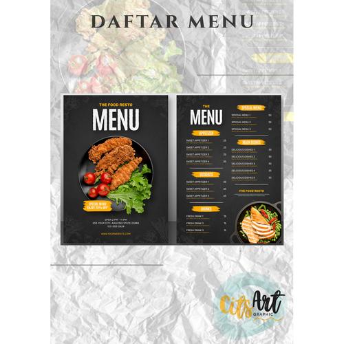 Jual Desain Menu Makanan Minuman Katalog Daftar Harga - Mulai 39k Uk.A3 ...