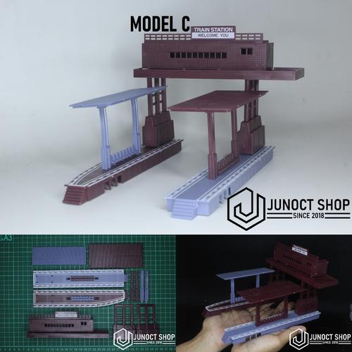 Jual STASIUN KERETA API HO SCALE 1:87 1/87 MINIATUR / MAKET / DIORAMA - MODEL C - Kab. Bekasi ...