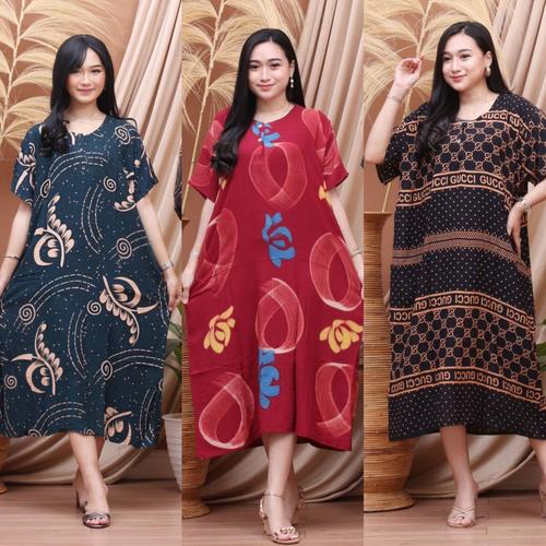 Jual Daster Rayon Jumbo Kekinian Kancing Depan Resleting Big Size Busui ...
