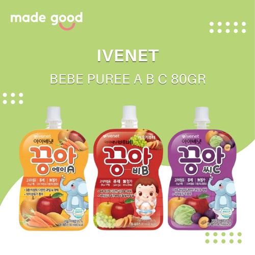 Jual Ivenet Bebe Puree A B C 80 gr Korean Snack Bayi MPASI Buah dan ...