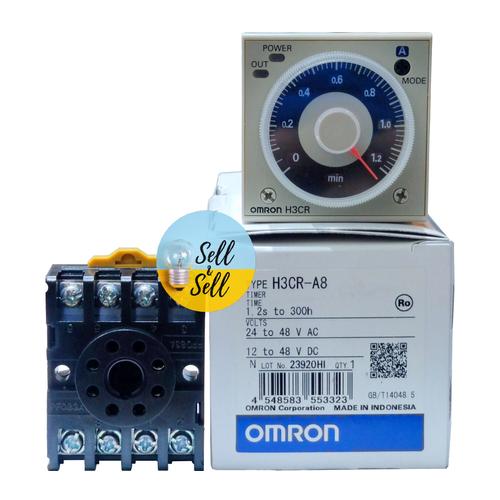 Jual Timer H3CR-A8 Omron 12-48V (ORIGINAL) + Socket / H3CRA8 + Soket 8 ...