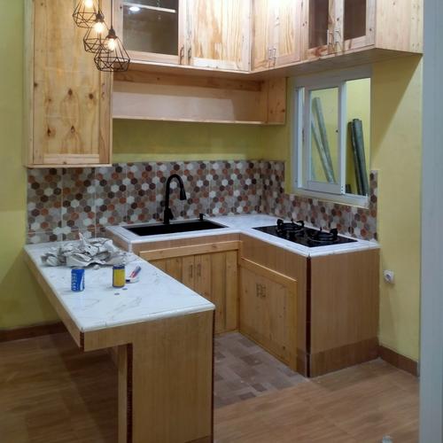Jual kitchen set lemari dapur gantung kayu jati Belanda - Jakarta Barat ...