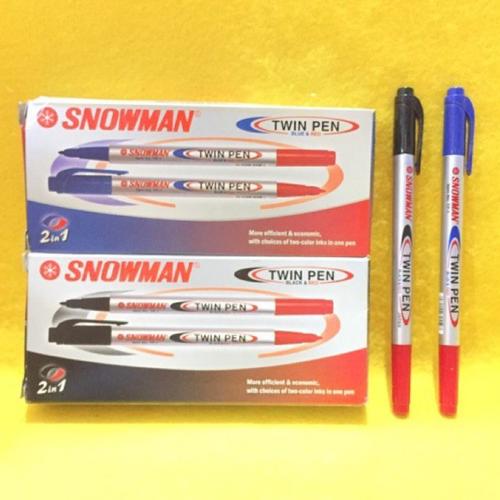 Jual Spidol Snowman 2 warna TWIN PEN TP-1 (1 pcs) - Biru merah - Kota ...
