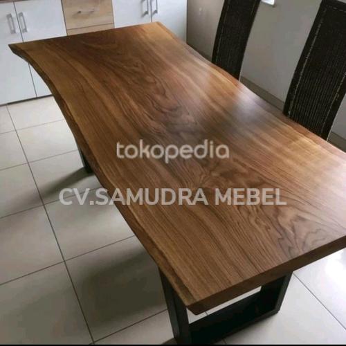 Jual MEJA MAKAN BESAR KAYU MAHONI KAKI BESI HOLLOW - Kota Tangerang ...