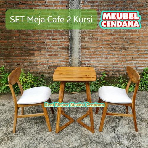 Jual set meja makan cafe minimalis restoran bahan kayu jati solid - Kab ...