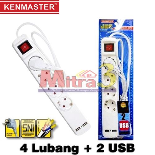 Jual Stop Kontak KENMASTER 4 lubang + 2 USB 1,5m / Terminal Colokan ...