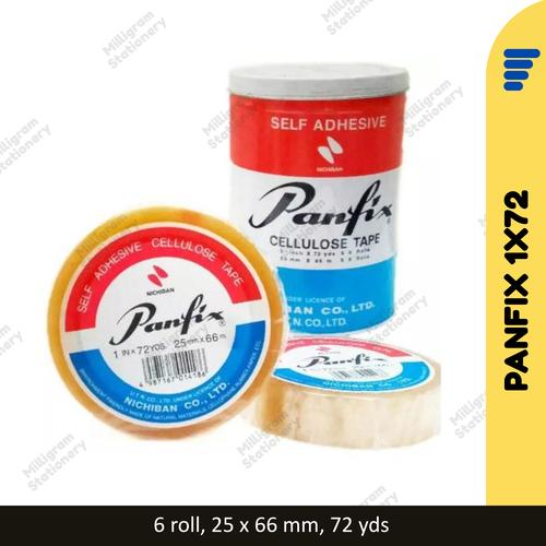 Jual Selotip Panfix Cellulose Tape 1x72 Yards/ Isolasi Bening Nichiban ...
