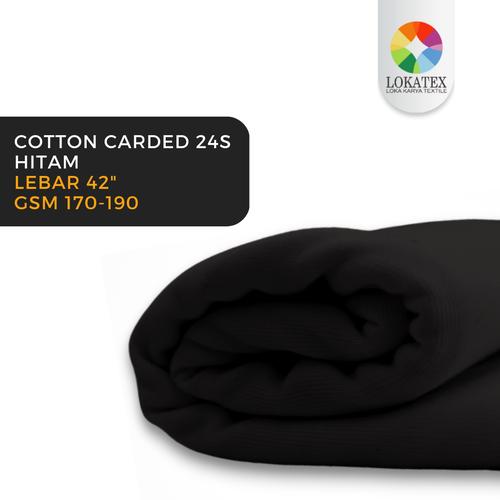 Jual KAIN KATUN/COTTON CARDED 24S+RIB HITAM BAHAN LEMBUT/BAHAN KAOS ...