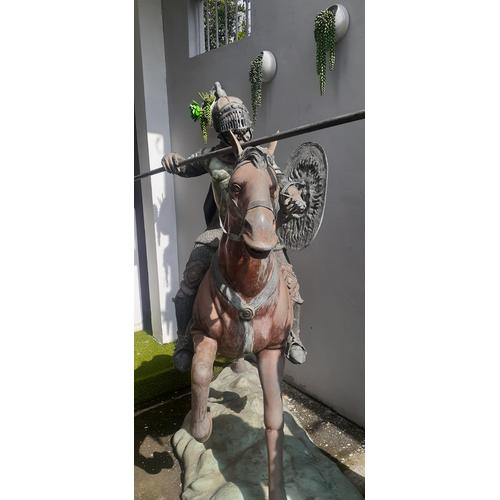 Jual Patung kuda prajurit romawi eropa perunggu ukuran besar antik ...