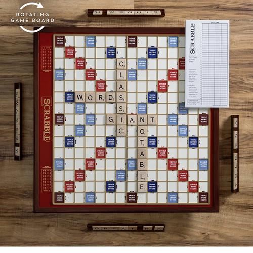 Jual Big Scrabble Giant Deluxe Edition Rotating Wooden Board Game Ex ...