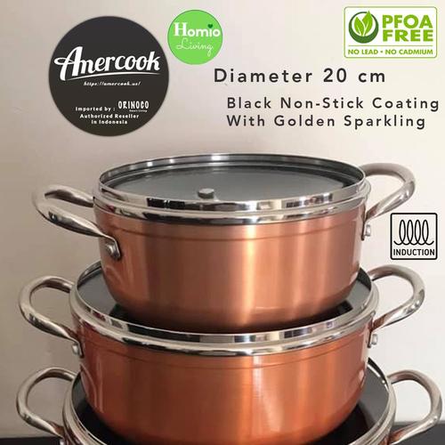 Jual Amercook Casserole with Lid Copper Tutup Kaca 20cm Handle Stainless - Kota Bogor - SIMPLE ...