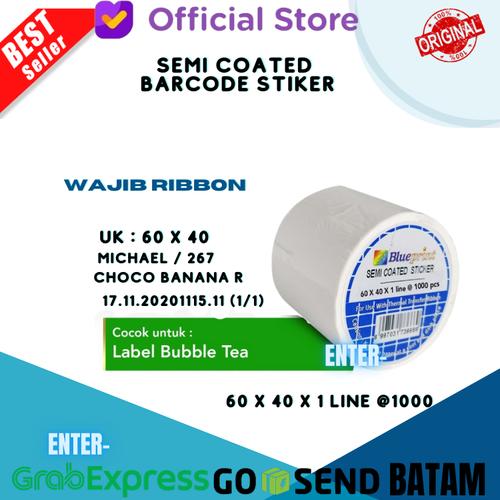 Jual Sticker Barcode Semicoated 60 x 40 BLUEPRINT Stiker Label 60x40 mm ...