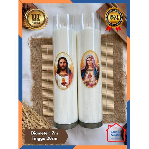 Jual Lilin Doa Misa Altar Yesus Maria M2 / Lilin Ibadah Rohani D:7cm T ...