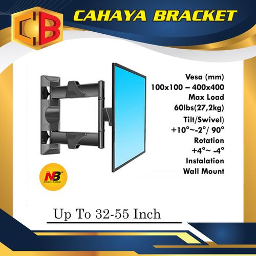 Jual BRACKET TV 55 50 49 43 40 32 INCH SWIVEL 4 ARAH PREMIUM MODEL ALL ...