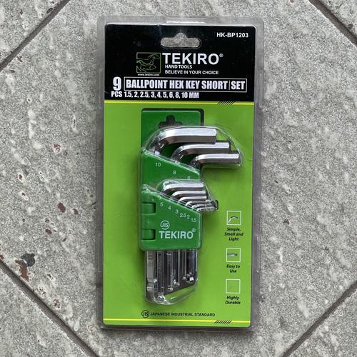 Jual TEKIRO Kunci L pendek Bulat 9 pcs Ball Point Hex Key Set Short 9 ...