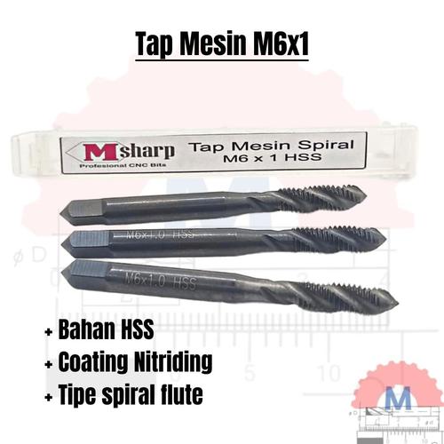 Promo Spiral Tap Machine M6 x P1 HSS Tap Mesin Spiral 6x1 - Jakarta Selatan - Machining Solution ...