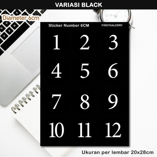 Jual Sticker Nomor, Sticker Label Angka Besar 6CM, Label Bulat Nomor ...
