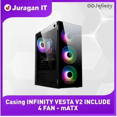 Jual Casing INFINITY VESTA V2 INCLUDE 4 FAN - mATX, ATX - TEMPERED ...