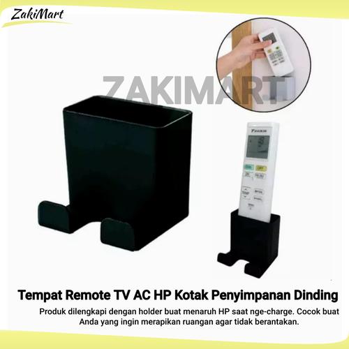 Jual Tempat Remote TV AC HP Kotak Penyimpanan Dinding Tempel Tanpa Paku ...