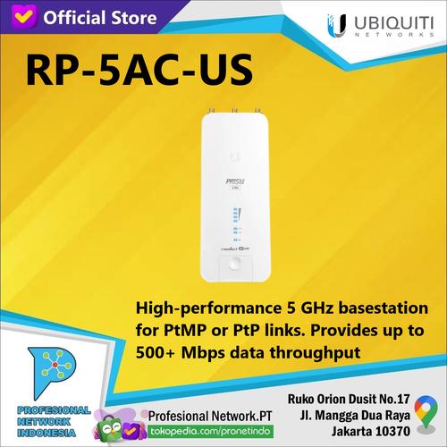 Promo UBIQUITI RP-5AC-US UISP airMAX Rocket Prism AC 5 GHz Radio Cicil ...