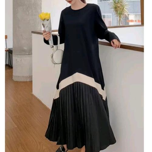 Jual Long Dress denisa maxi dress tangan panjang YW - Cream - Jakarta ...