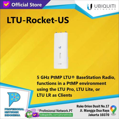Promo UBIQUITI LTU-Rocket-US 5 GHz PtMP LTU BaseStation Radio Cicil 0% ...