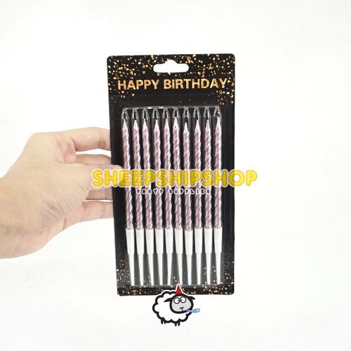 Jual LILIN BATANG ULIR PANJANG Ulang Tahun isi 10 Chrome Birthday ...