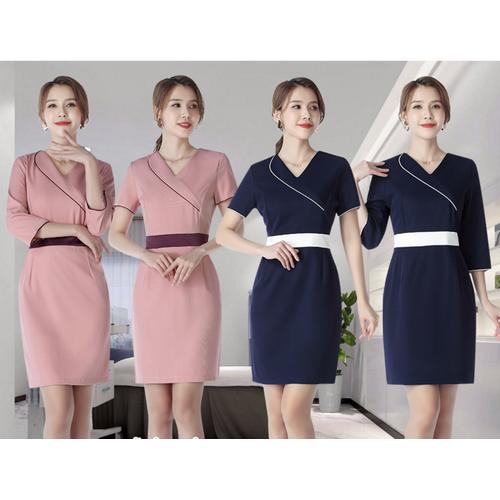 Jual Uniform dress custom spg receptionist staff uniform free logo ...
