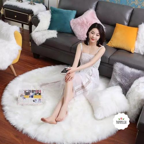 Jual Karpet Bulu Korea / Karpet Bulu Panjang Bentuk Bulat / Diameter ...