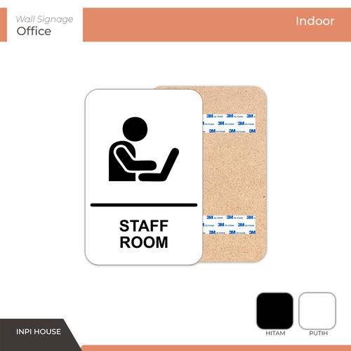 Jual signage staff room - door sign - penanda ruang kantor - Putih ...