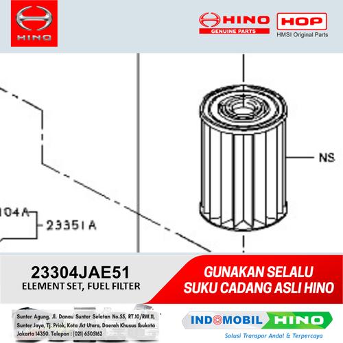 Jual FILTER SOLAR HINO RANGER EURO 4, (23304-JAE51) ELEMENT SET,FUEL ...