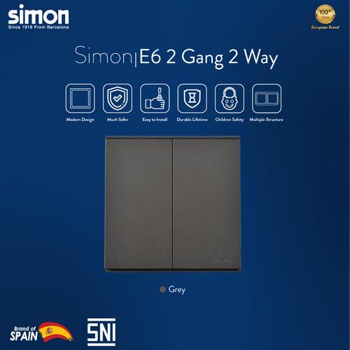 Promo Saklar Engkel Simon E6 2 Gang 2 Way - Grey - Jakarta Barat ...