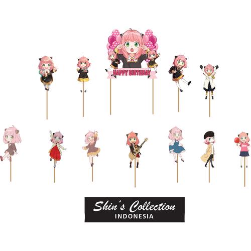 Jual Cake topper Anya Forger Solo Spy X Family set isi 12 pc - Kab ...
