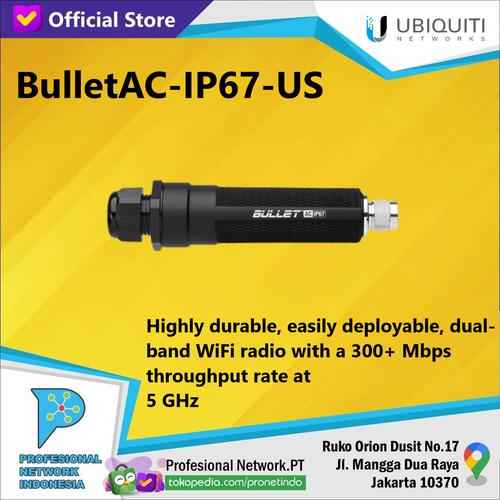 Promo UBIQUITI BulletAC-IP67-US UISP airMAX Bullet AC Dual-Band IP67 ...