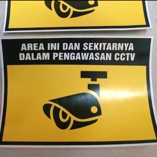 Jual STIKER SIGN 15×10cm AREA INI DALAM PENGAWASAN CCTV. Rambu k3 ...