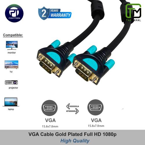 Jual ProffTech Kabel VGA 1.5m 3m 5m 10m 15m 20m 25m 30m Gold Garansi 2 Thn - 3 meter - Jakarta ...