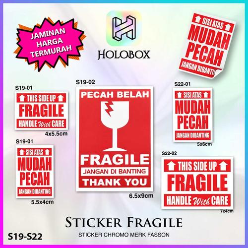 Jual Sticker Fragile|Sticker Mudah Pecah|Sticker Hati Hati|Sticker|S22 ...