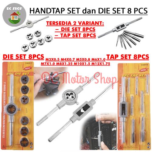 Jual Set Hand Tap Die 8 pcs Alat Pembuat Drat Handtap Die Hand Tab ...
