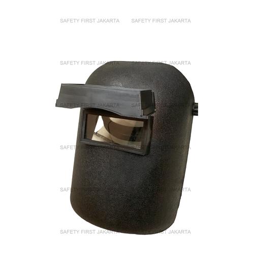 Jual Helm Las Kepala Putar Include 2 Kaca / Kedok las putar kuat Hitam ...