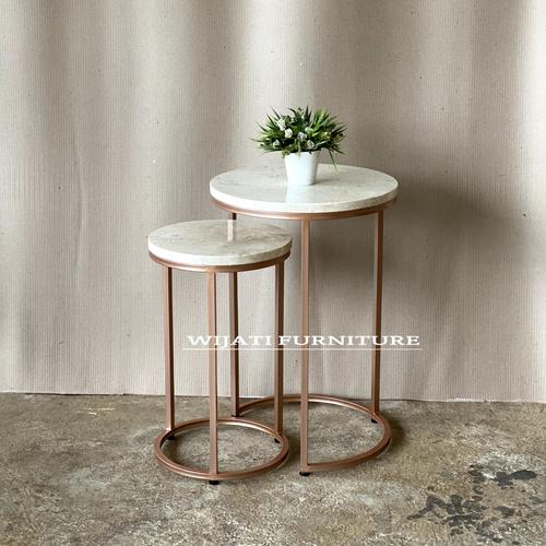 Jual meja sudut marmer rangka besi - meja Pojok - Side table marmer ...