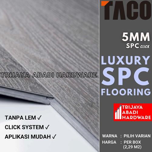 Jual Taco Lantai SPC 5mm Motif Kayu Sistem Klik Tanpa Lem Click System ...