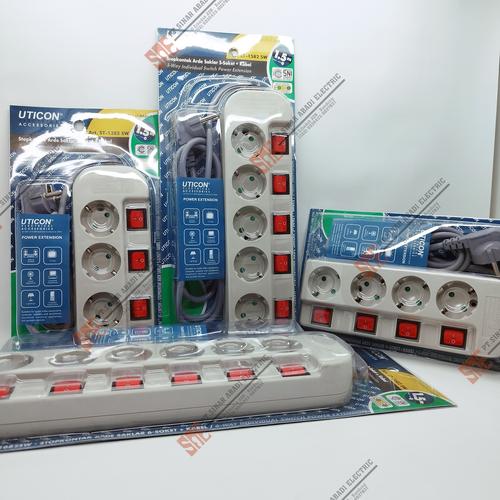 Jual Stop Kontak Uticon Extention Cable Multi Switch / 3 4 5 6 Lubang 1.5M - 3 Lubang - Kota ...