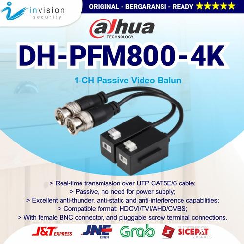 Jual DAHUA PFM800-4K Passive Video Balun 4K HDCVI 1CH Original BNC CCTV ...